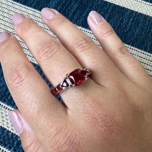 Jewelry | New Square Red Ruby Silver 925 Ring | Poshmark